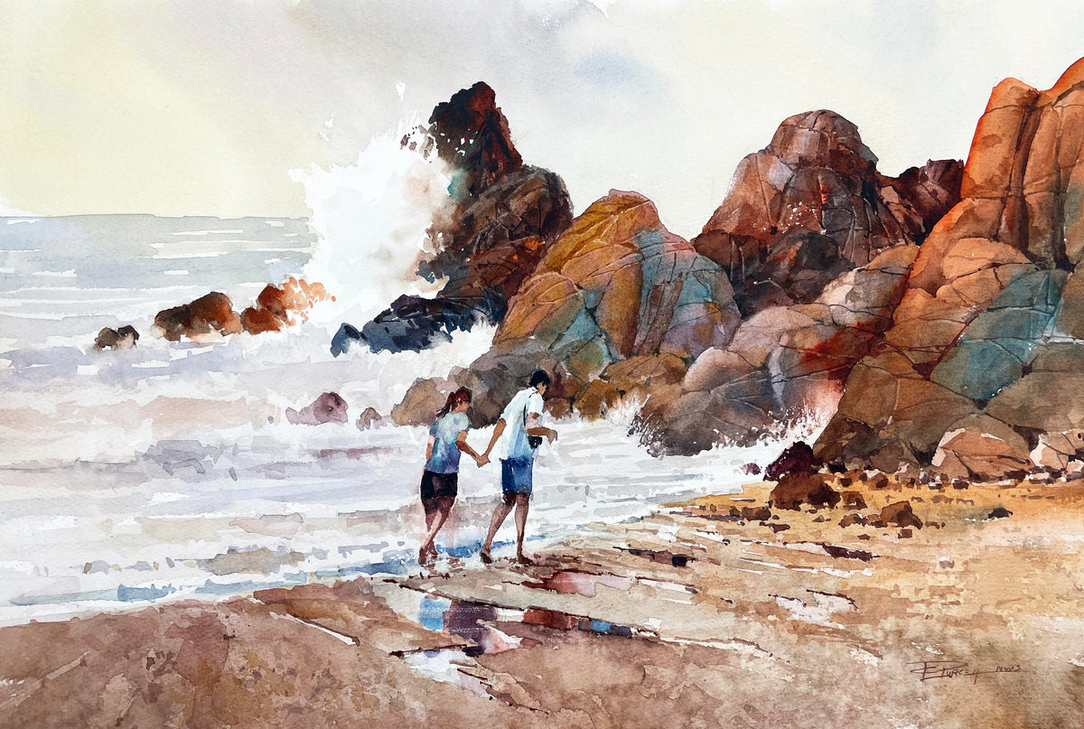 Tide's Out - ½ sheet original watercolor – Carl Purcell Art